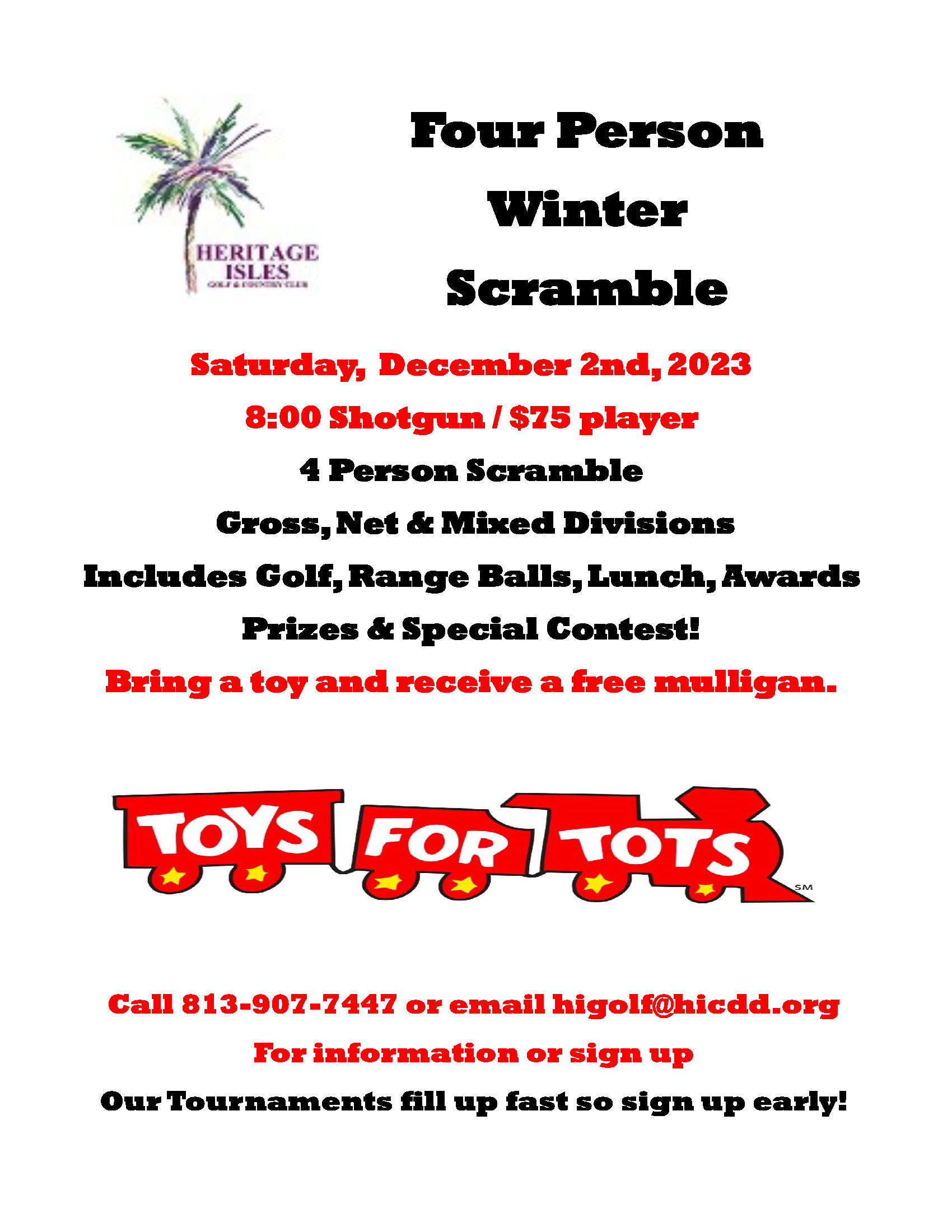 Four-Person Winter Scramble 2023 - Heritage Isles Golf and Country Club